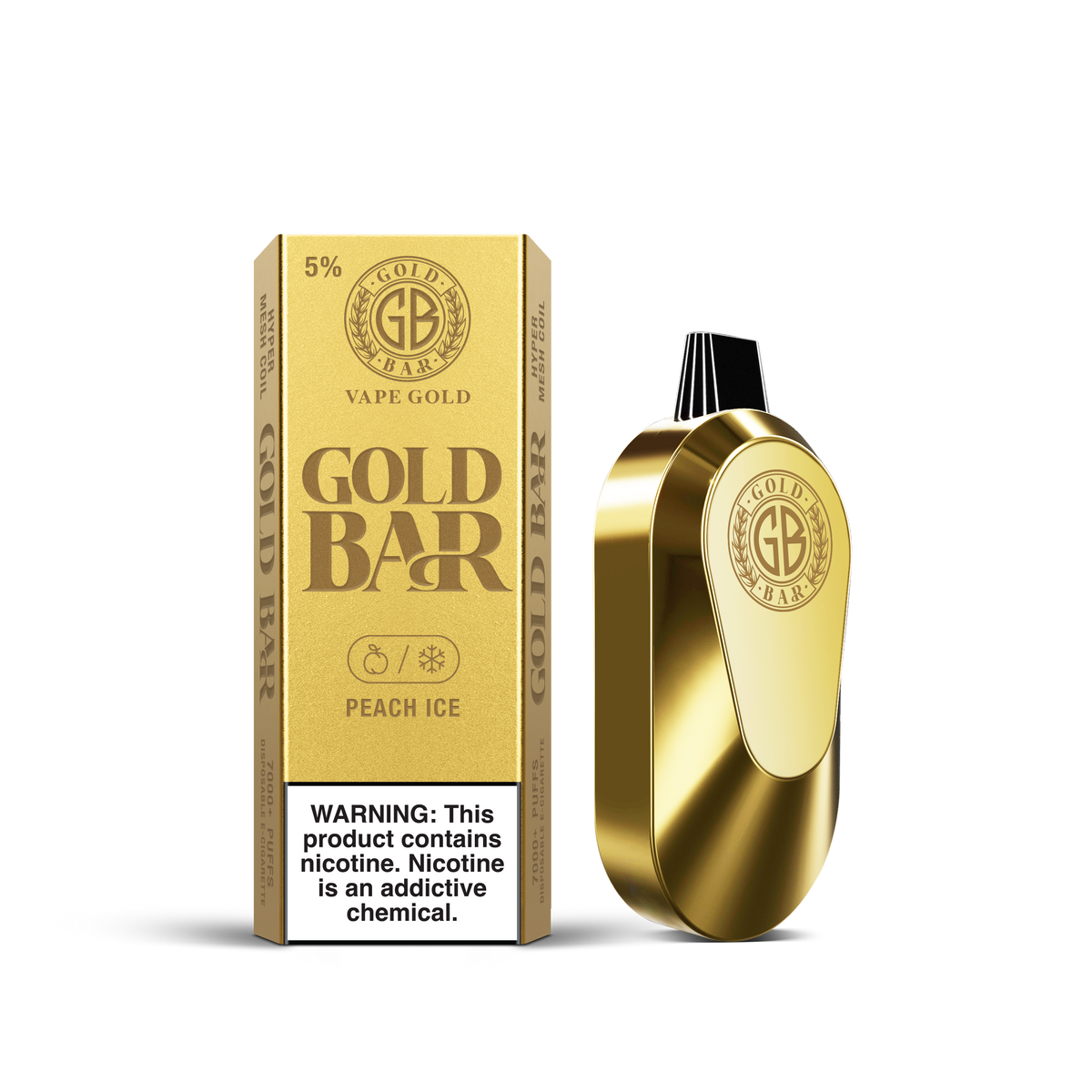 Peach Ice - 7000 Puff Hyper Mesh Disposable – Gold Bar Vapor